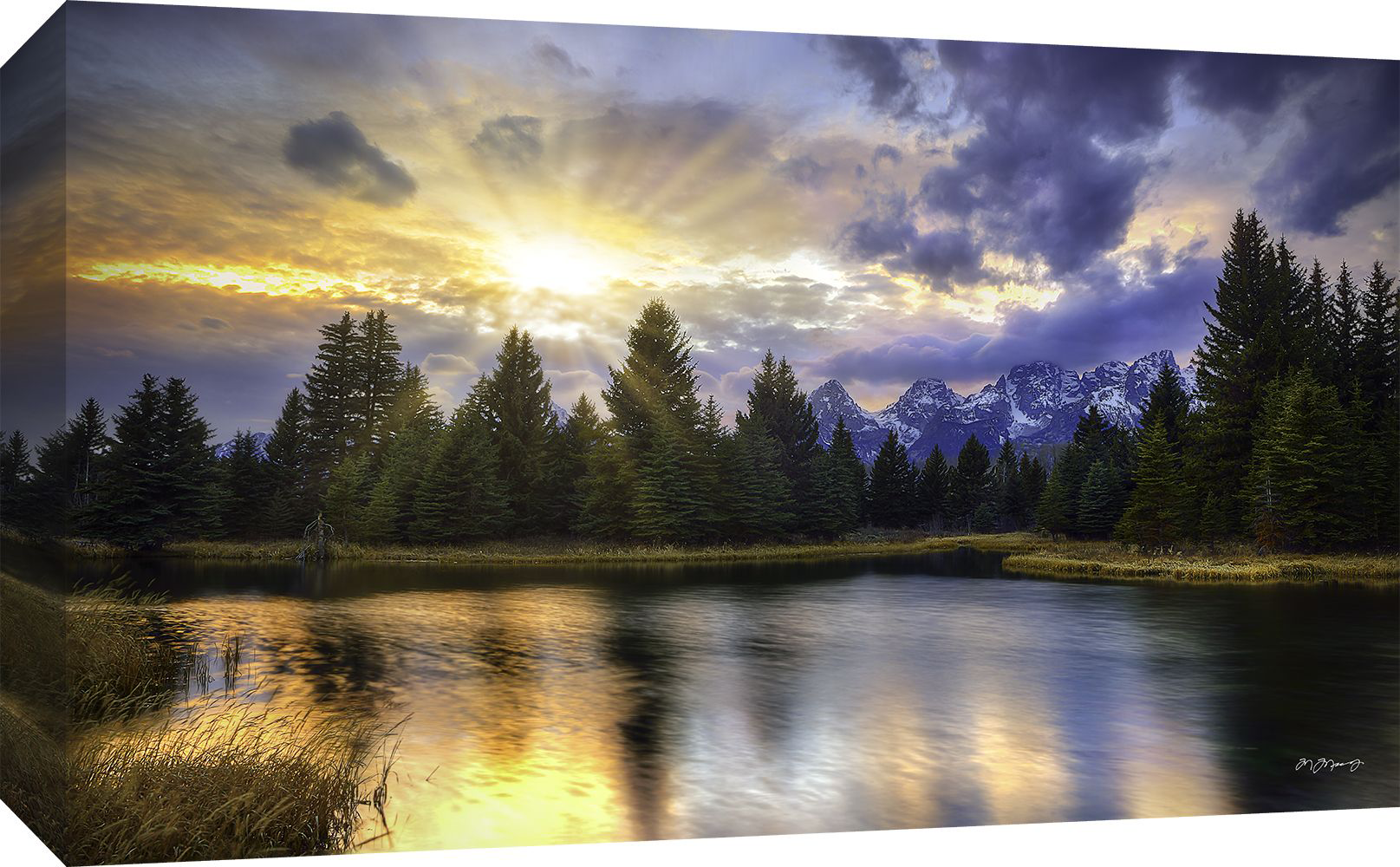 Rocky Mountain Publishing Last Light Reflections Canvas Giclée by ...